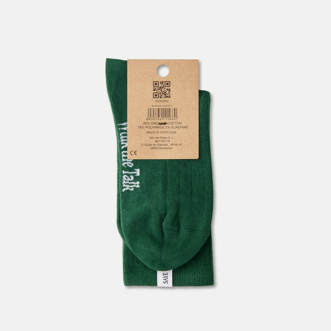 Crew Ribbed Socks - Forest - SAYE